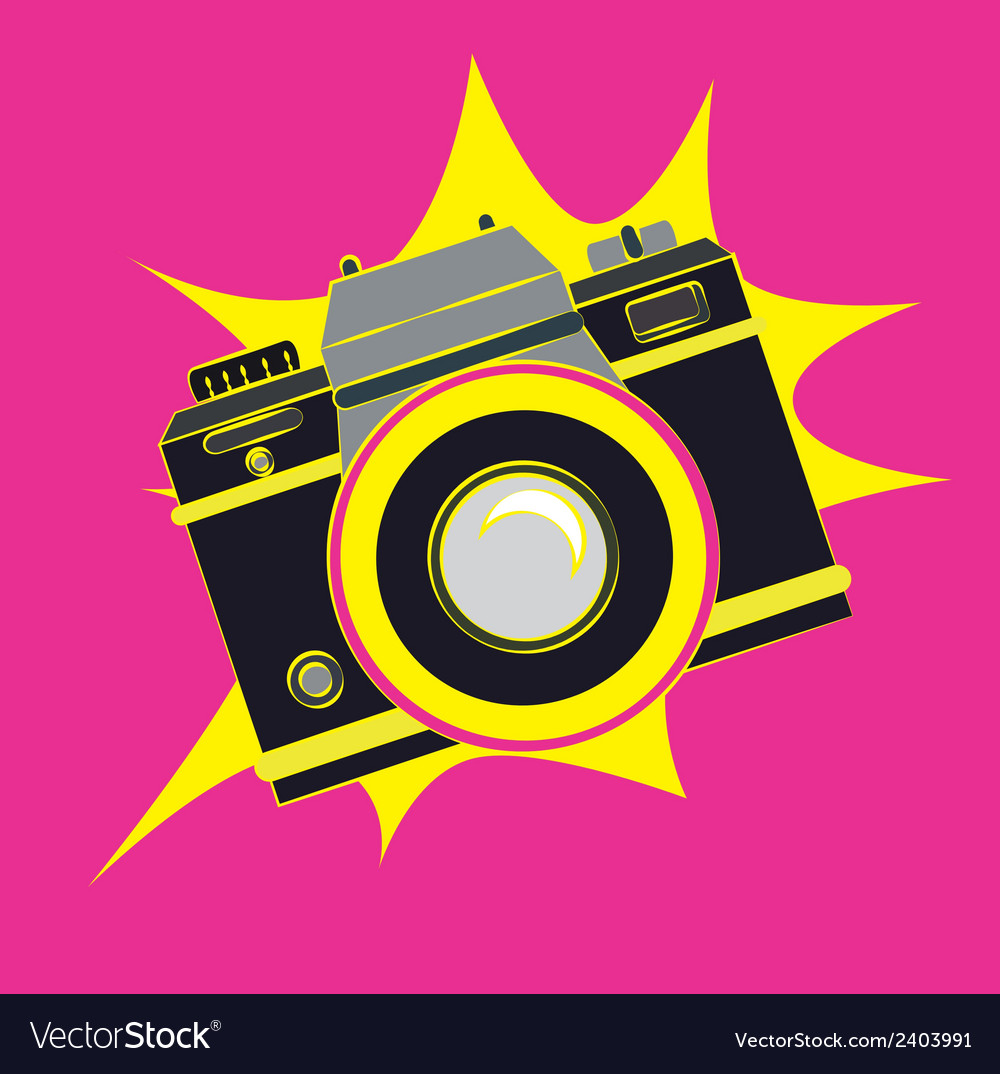 Camera design over pink background Royalty Free Vector Image