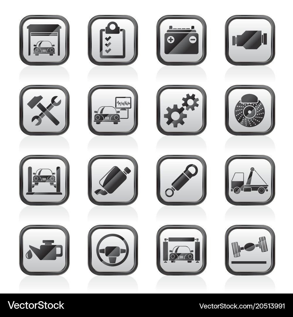 Car service maintenance icons Royalty Free Vector Image