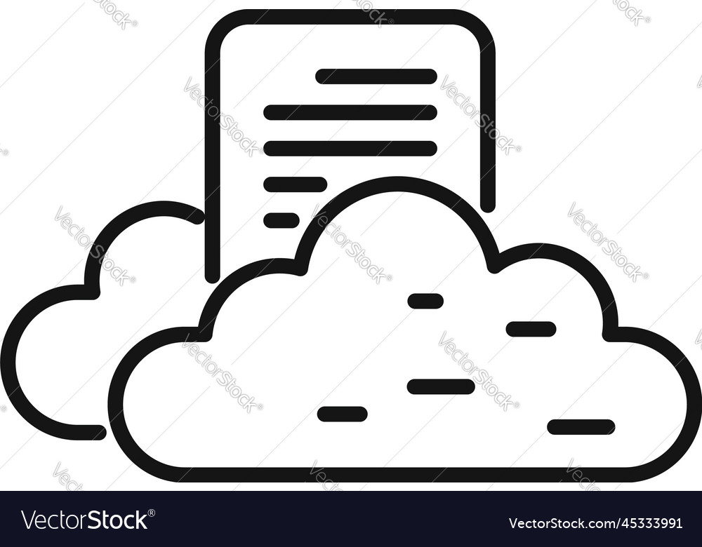 Cloud storage icon outline data backup Royalty Free Vector Cloud storage icon outline data backup Royalty Free Vector