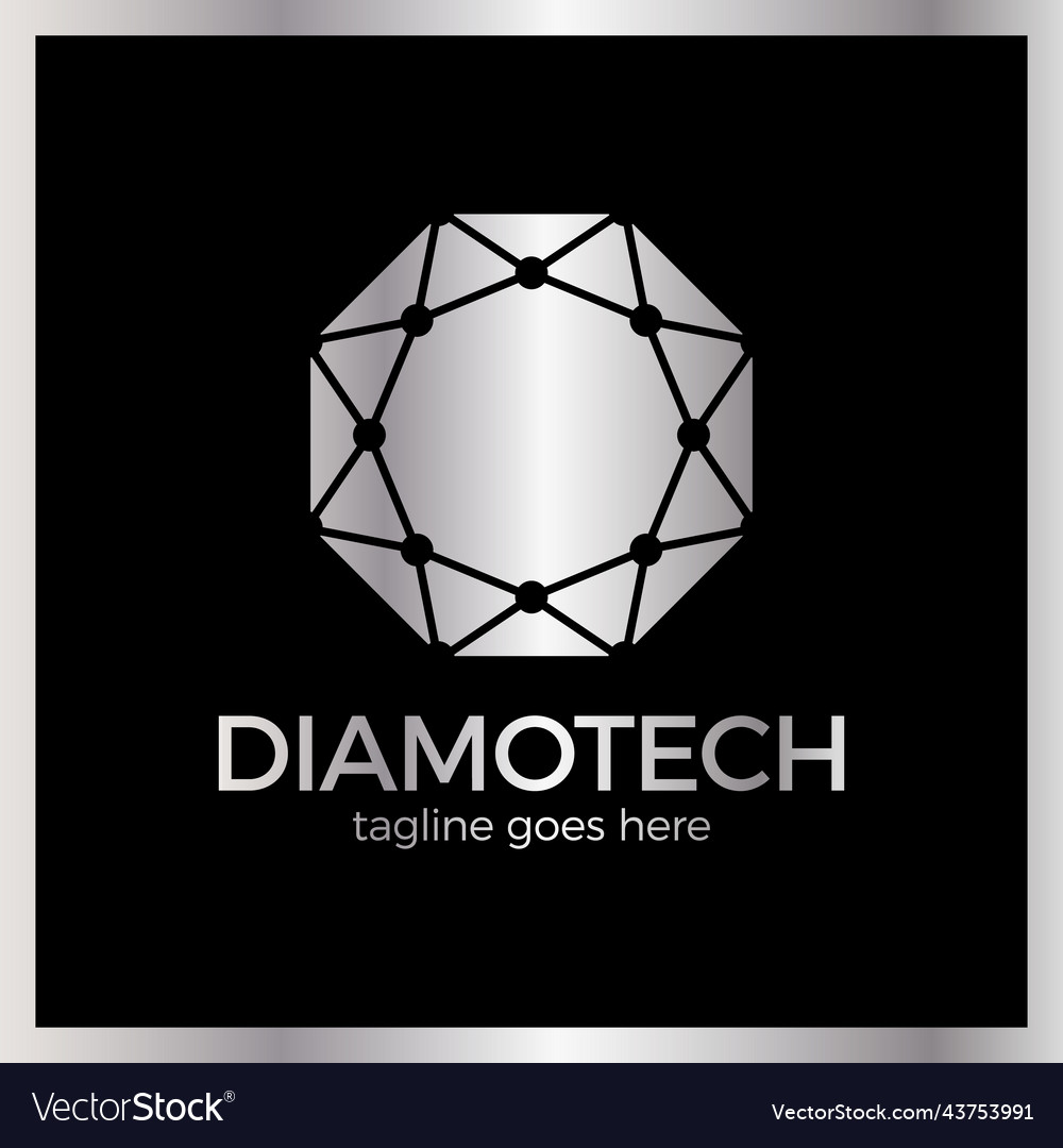 Diamond tech logo Royalty Free Vector Image - VectorStock