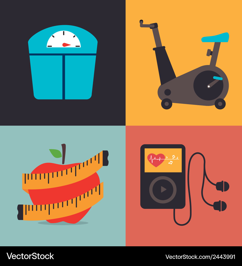 Fitness design over colorful background Royalty Free Vector