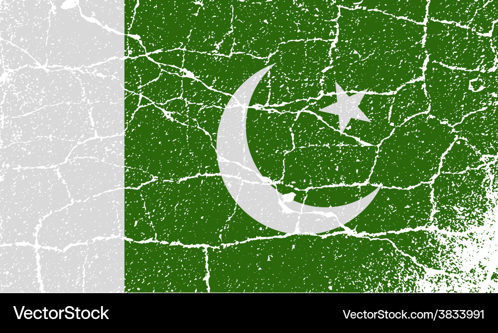 Flag of pakistan with old texture Royalty Free Vector Image