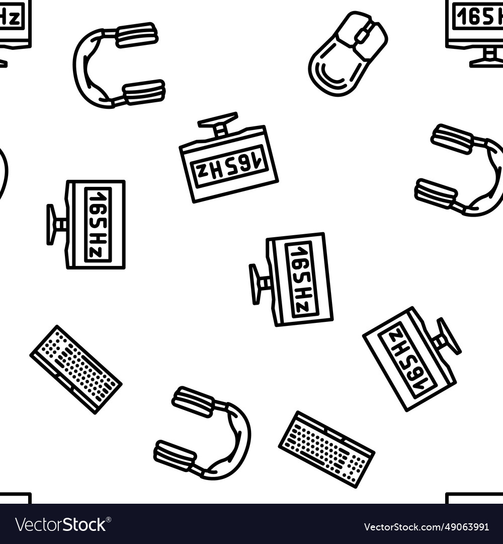 Game pc computer gaming seamless pattern Vector Image