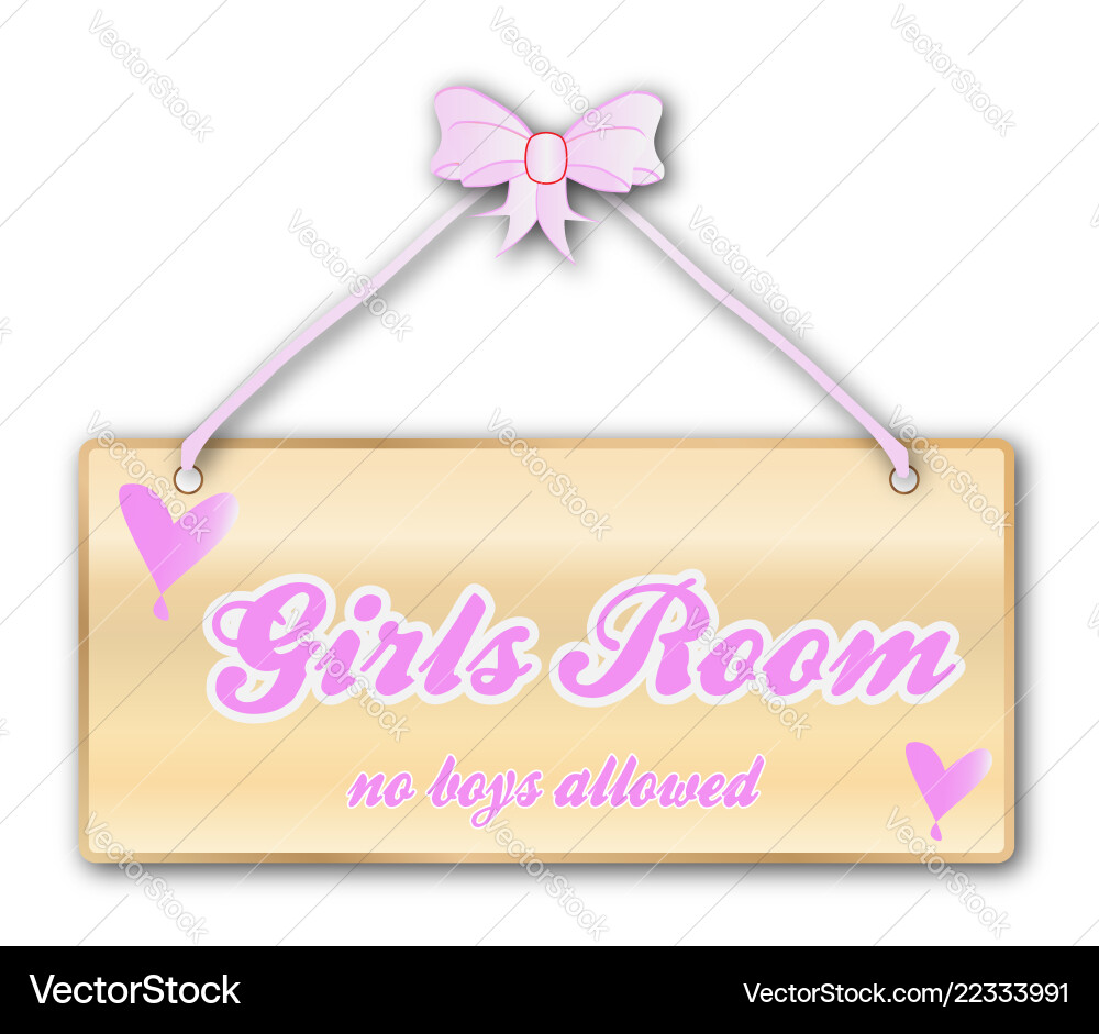 Girls room sign Royalty Free Vector Image - VectorStock