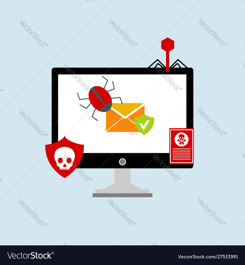 Hacker activity computeralert notification Vector Image