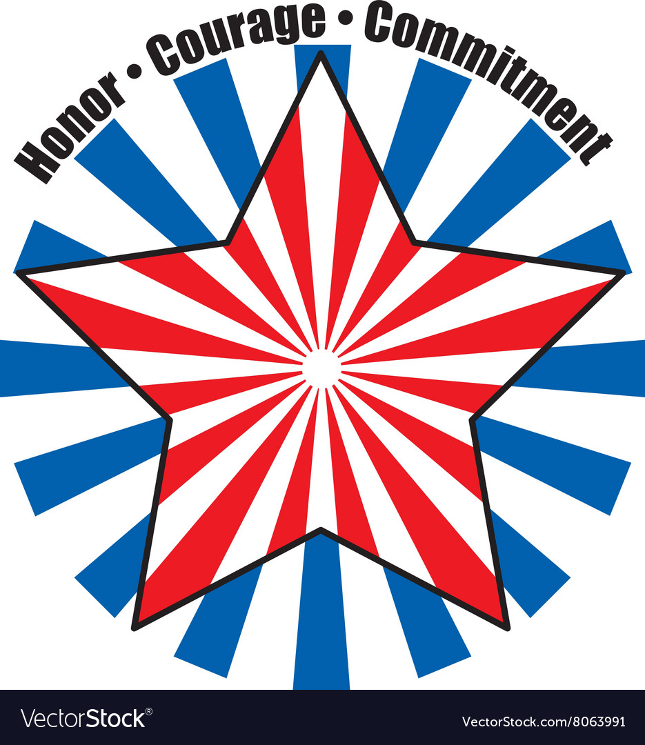 Honor courage commitment Royalty Free Vector Image