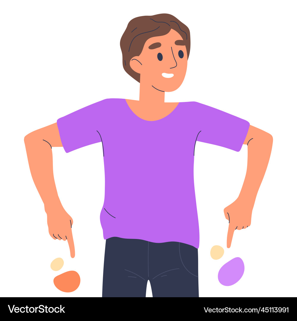 Man pointing to something male character Vector Image
