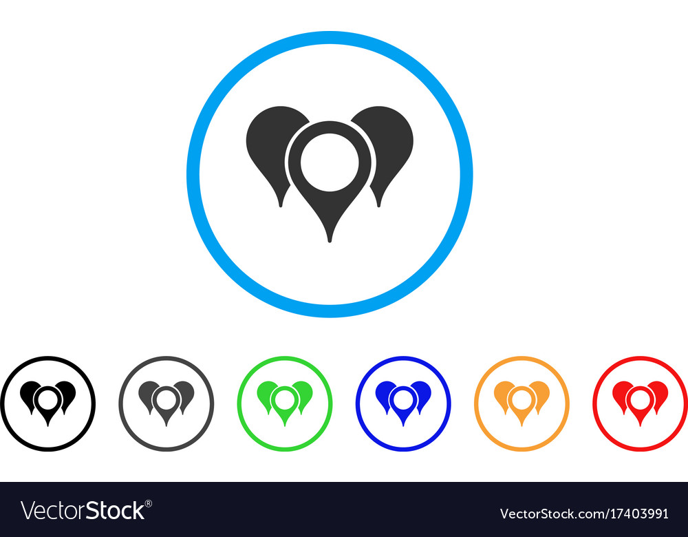 Map markers rounded icon Royalty Free Vector Image