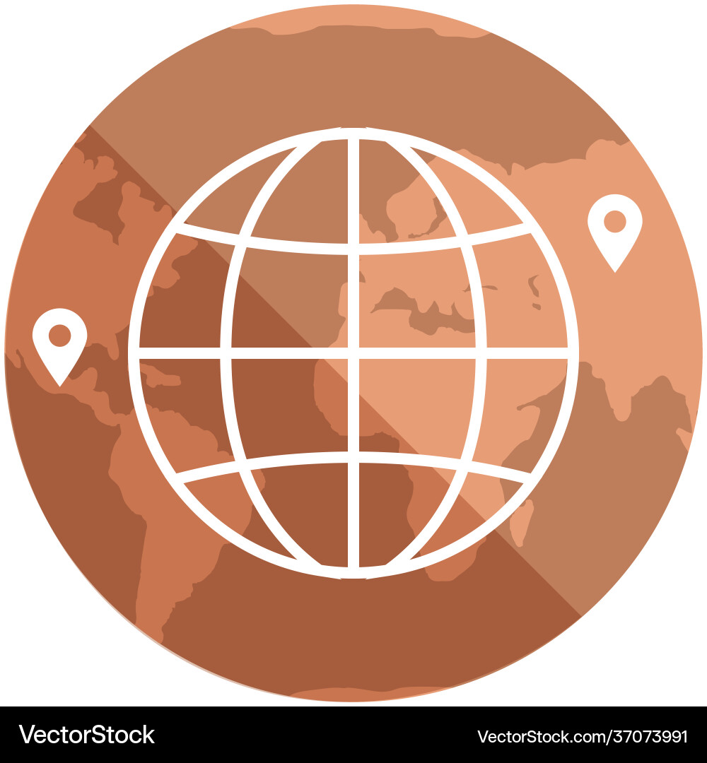 Outlines parallels and meridians on earth Vector Image