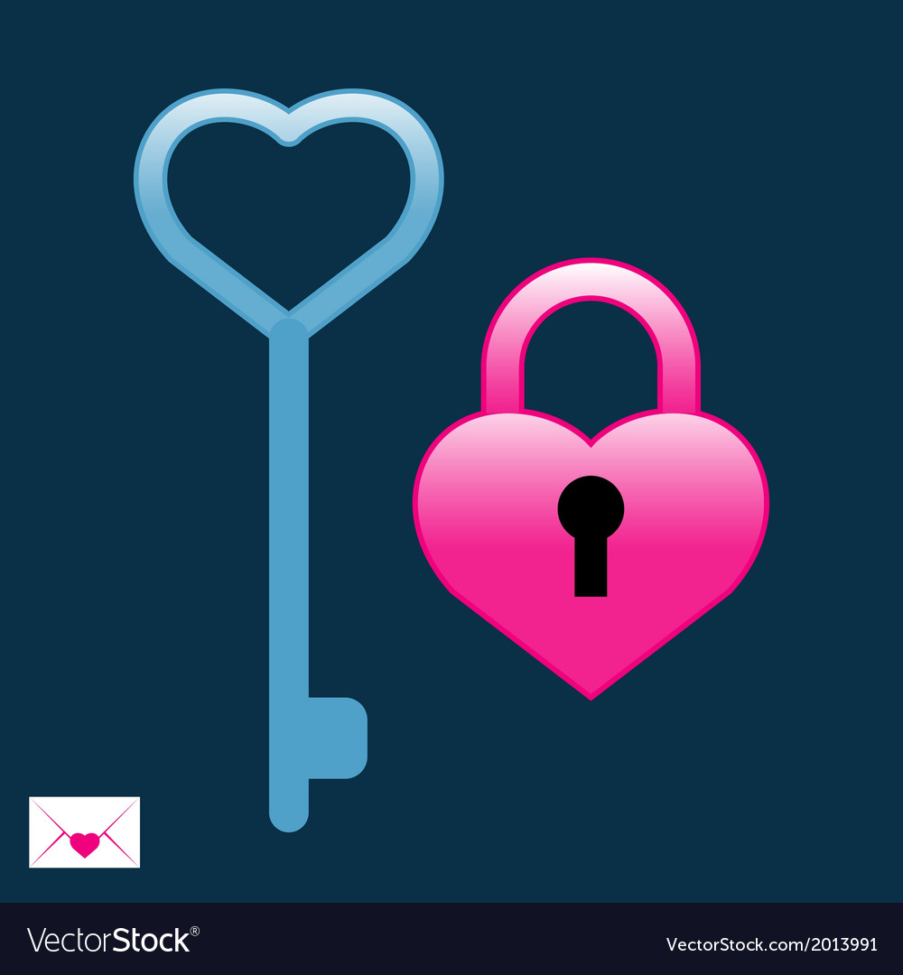 Padlock with key Royalty Free Vector Image - VectorStock