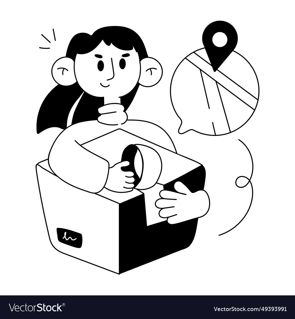 Parcel location Royalty Free Vector Image - VectorStock