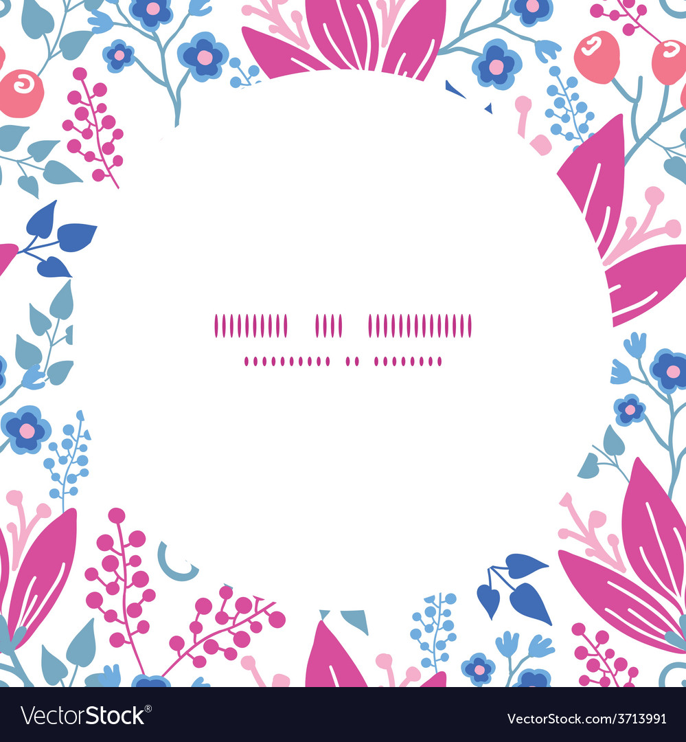 Pink flowers frame seamless pattern Royalty Free Vector