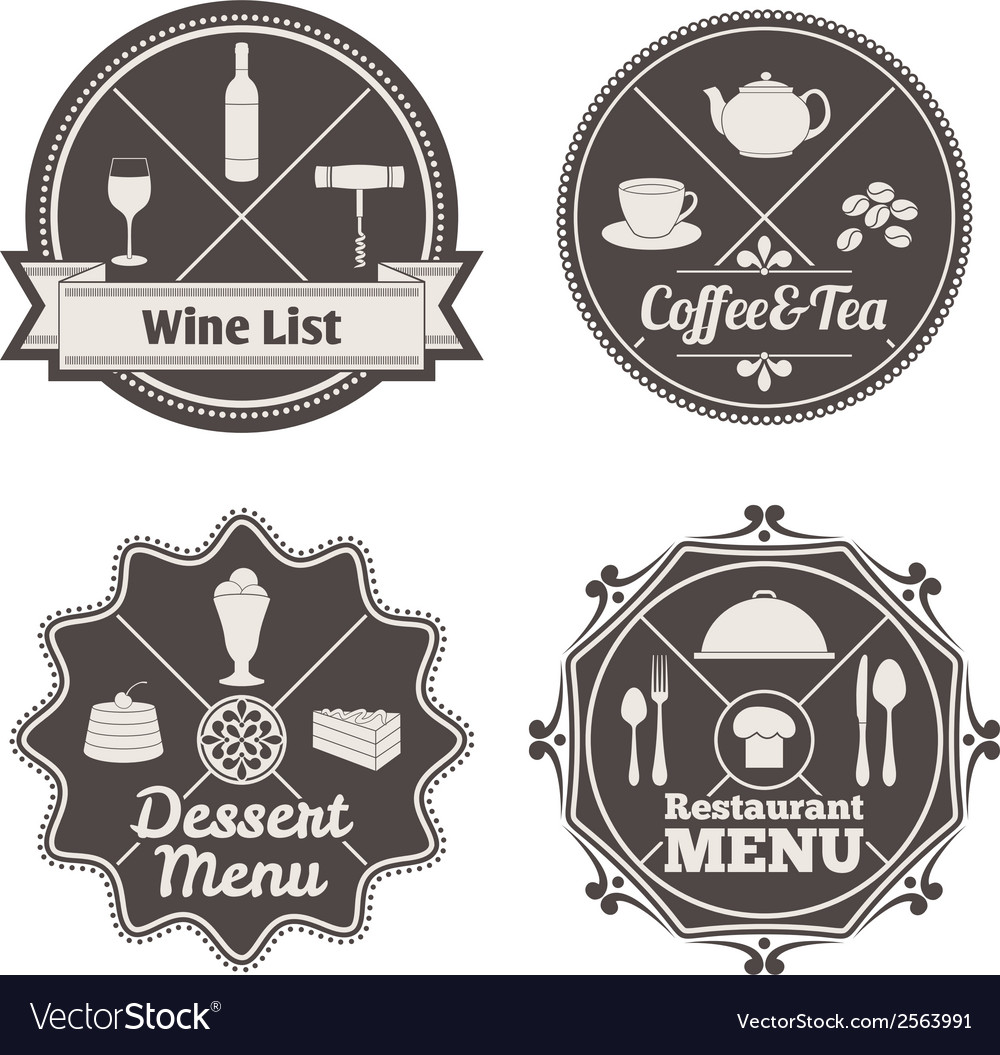 Restaurant menu labels Royalty Free Vector Image