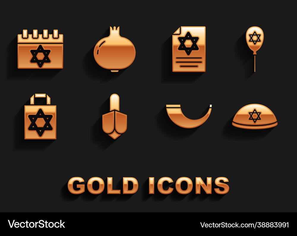 Set hanukkah dreidel balloon with star david Vector Image