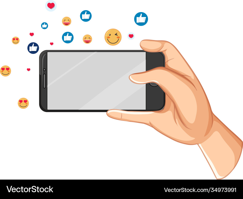 Smart phone with social media facebook icon theme Vector Image