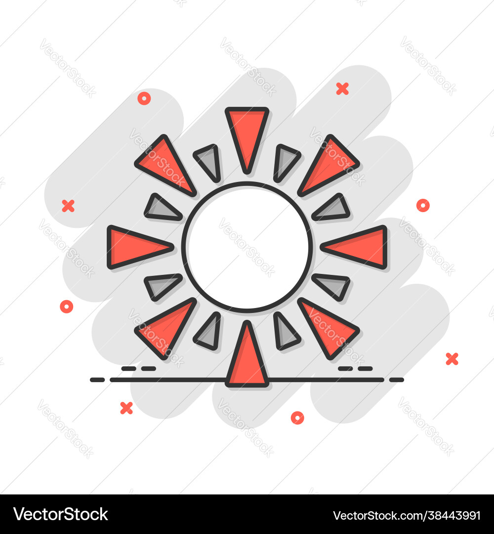Sun icon in flat style sunlight sign on white Vector Image
