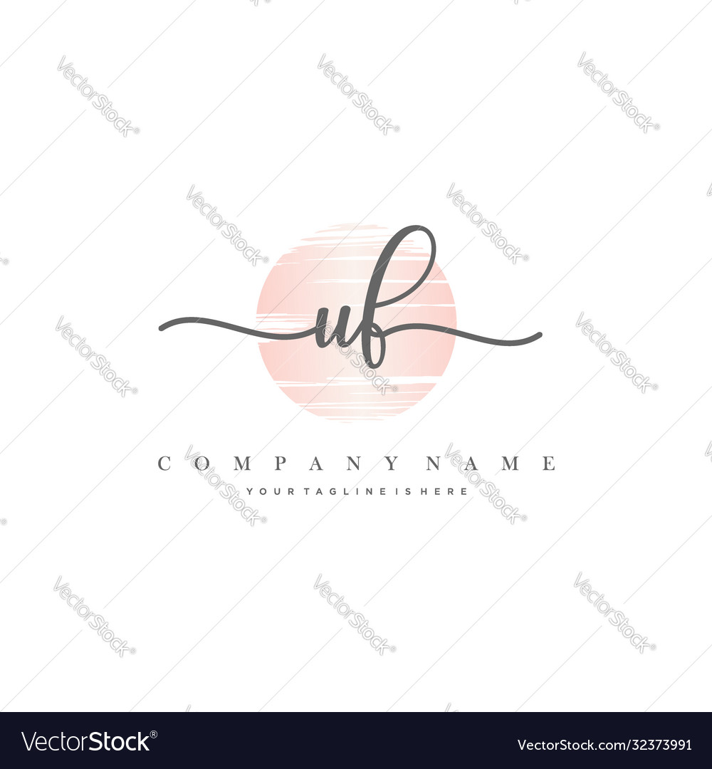 Uf initial handwriting logo Royalty Free Vector Image