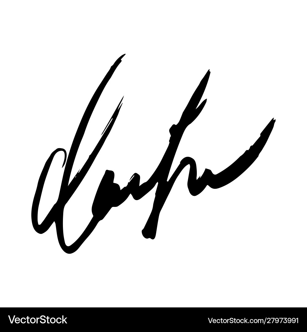 Unreadable handwriting font signature text Vector Image