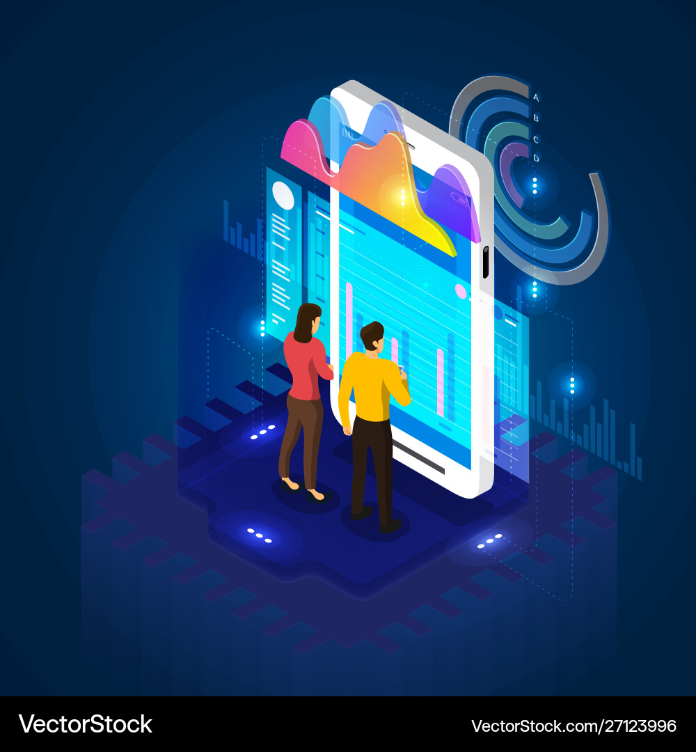 Analysis data mobile Royalty Free Vector Image