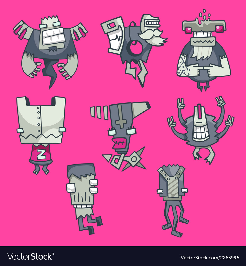 Cartoon Funny Monsters Set Royalty Free Vector Image