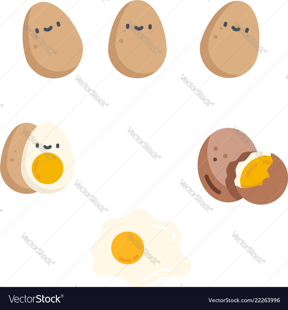 Eggs in various forms Royalty Free Vector Image