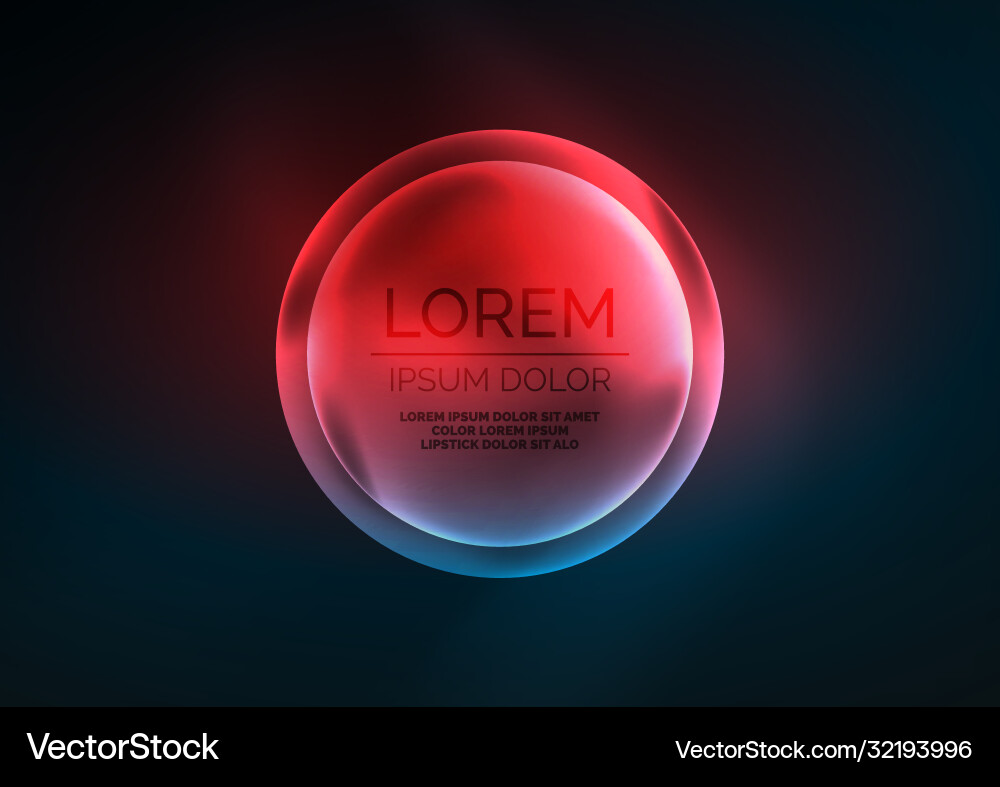 Glowing neon shiny transparent bubbles glass Vector Image