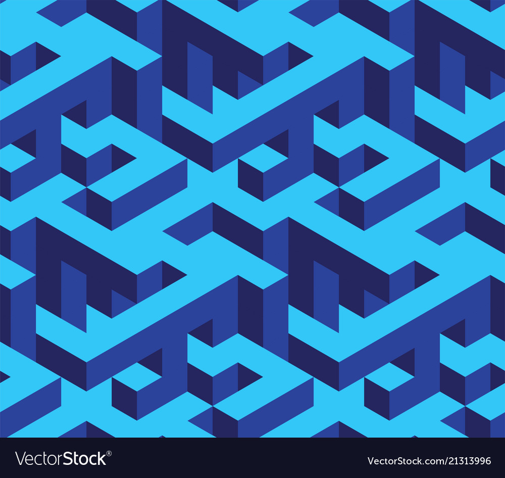 Isometric labirynth pattern Royalty Free Vector Image