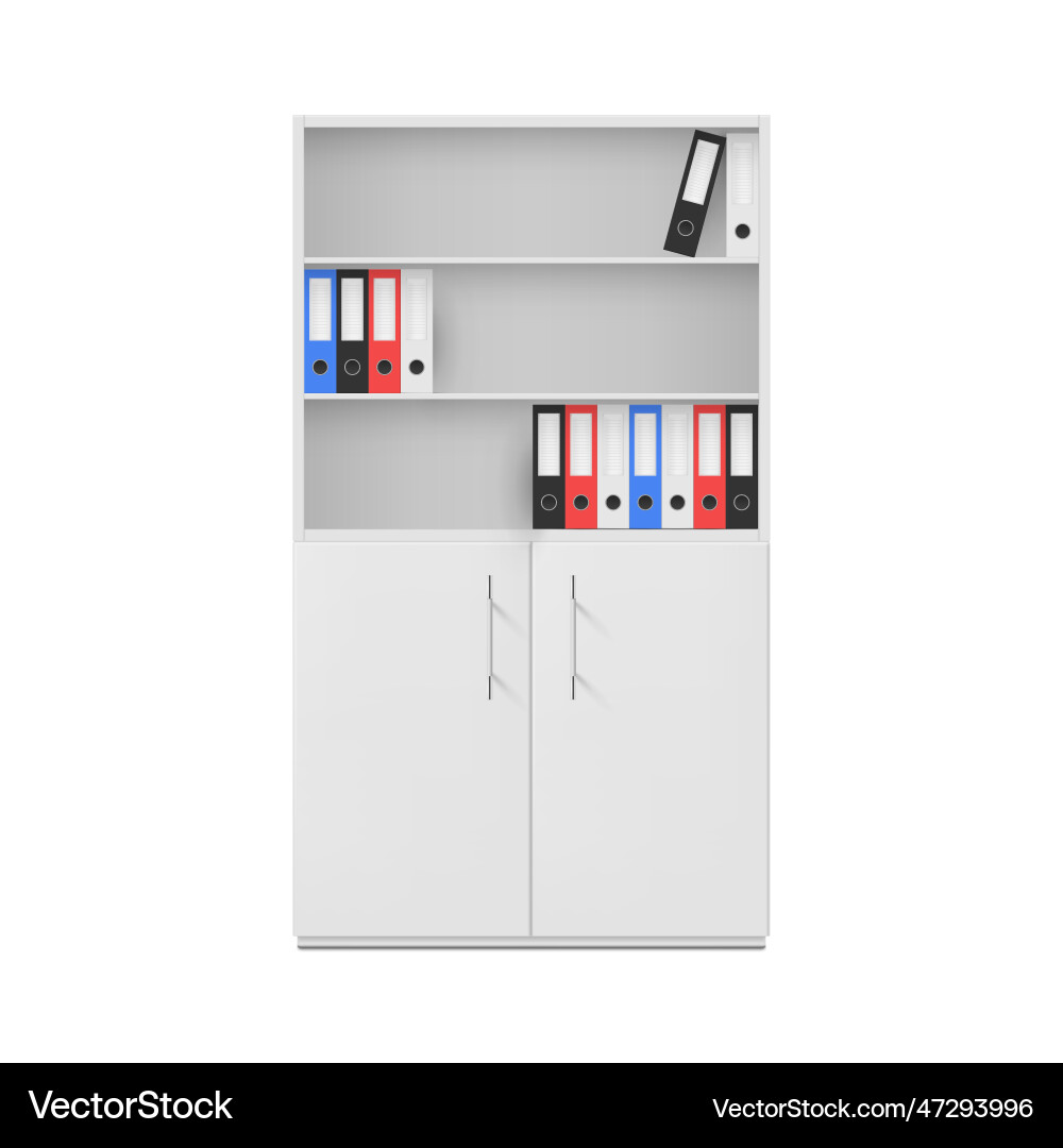 Office cabinet with folders and shelves Royalty Free Vector