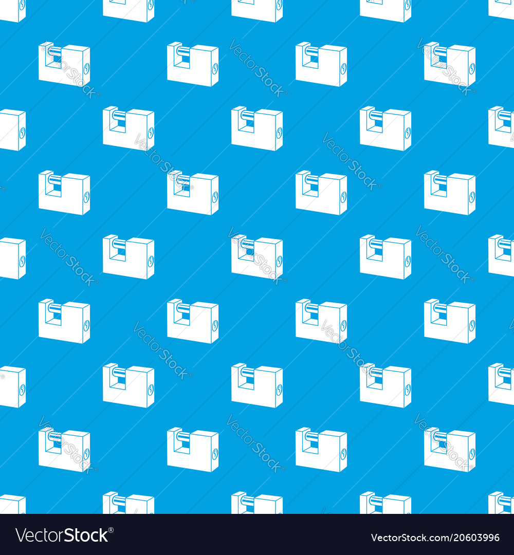 Padlock pattern seamless blue Royalty Free Vector Image