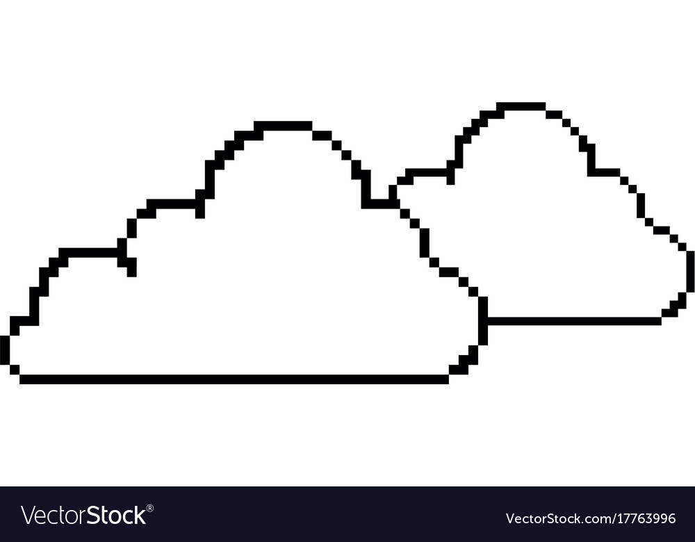Pixelated cloud game icon Royalty Free Vector Image