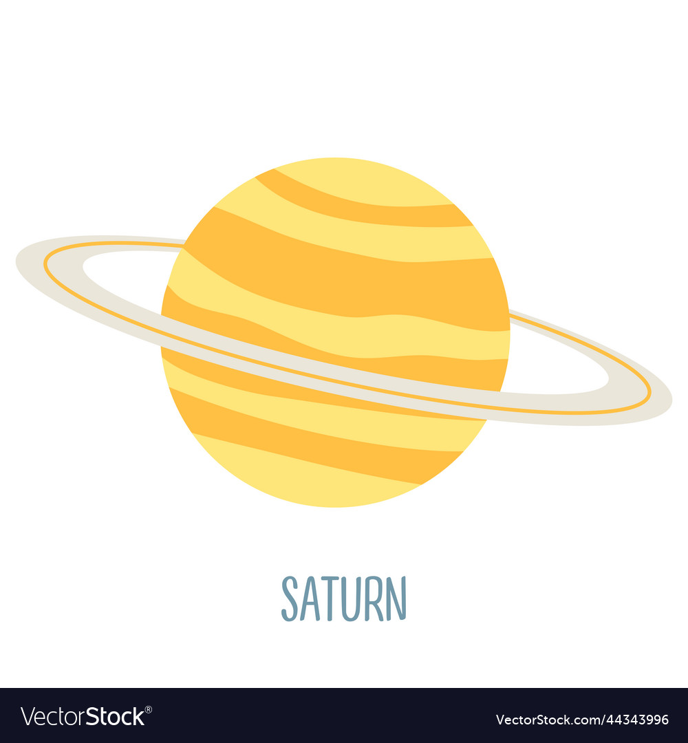Saturn planet of the solar system on a white Vector Image