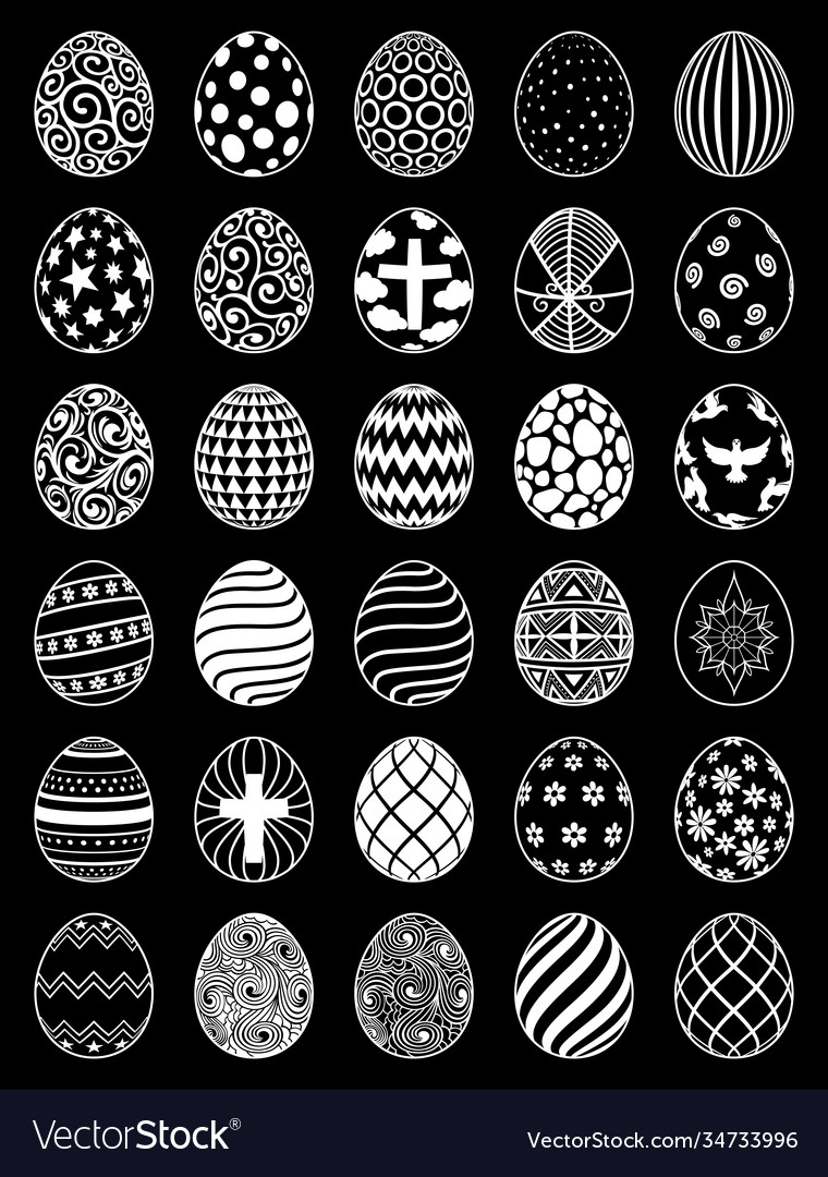 Set easter eggs Royalty Free Vector Image - VectorStock