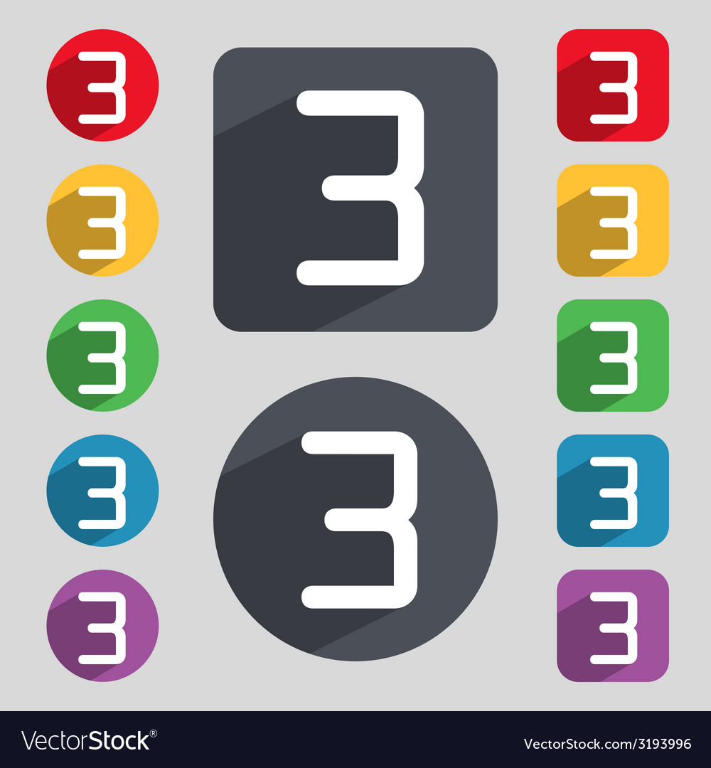 Third place award sign winner symbol step three Vector Image