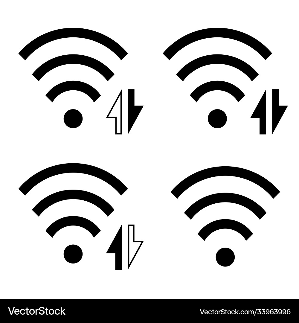 Wireless icon set collection wi-fi symbol sign Vector Image