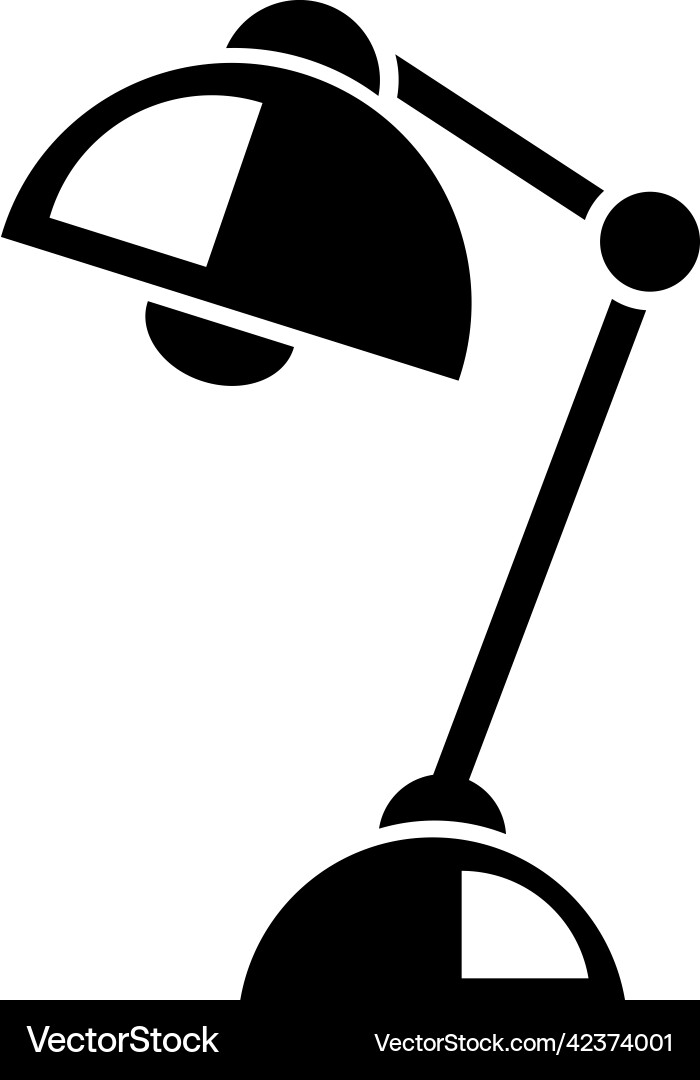 Blank metal table lamp illuminate interior office Vector Image