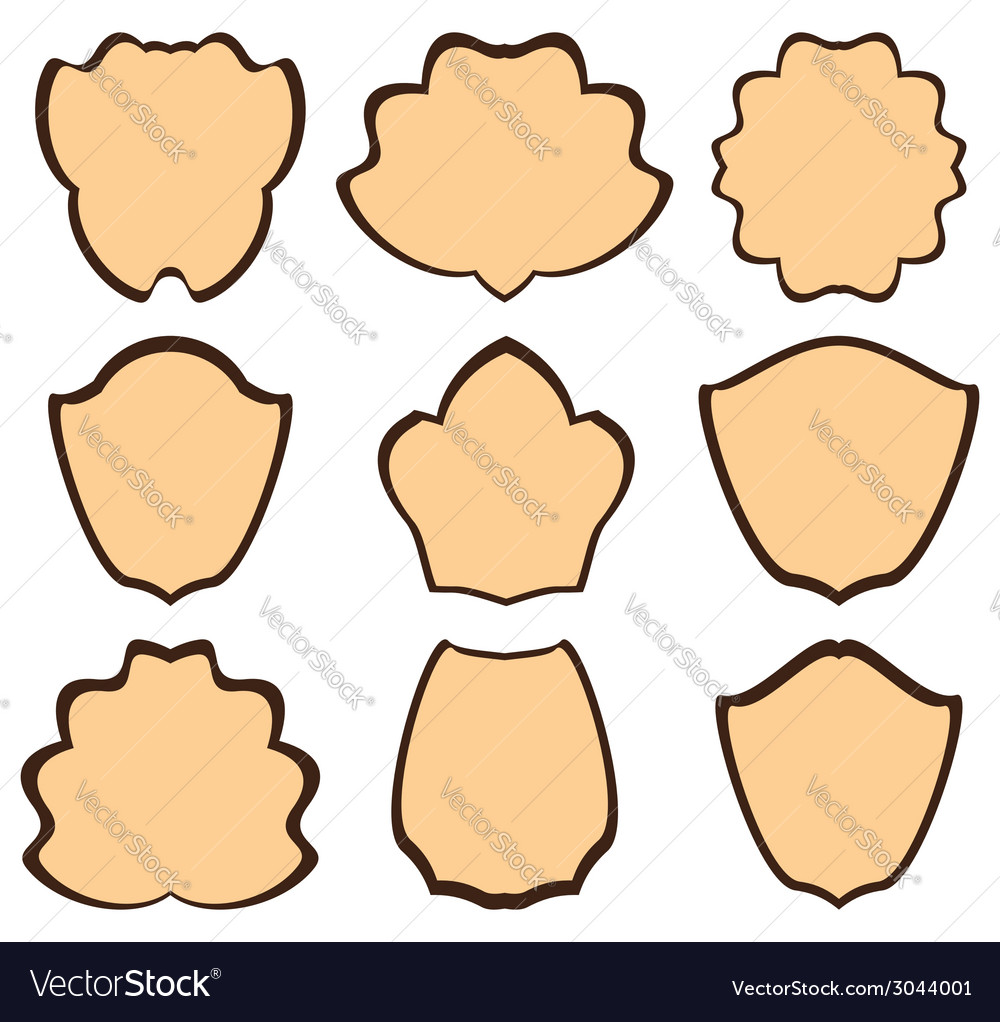 Brown heraldic frames - set Royalty Free Vector Image