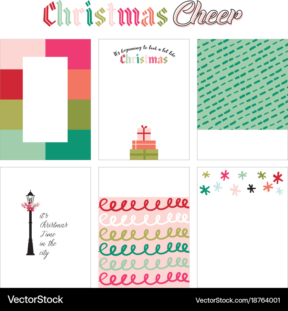 Christmas cheer journal cards Royalty Free Vector Image