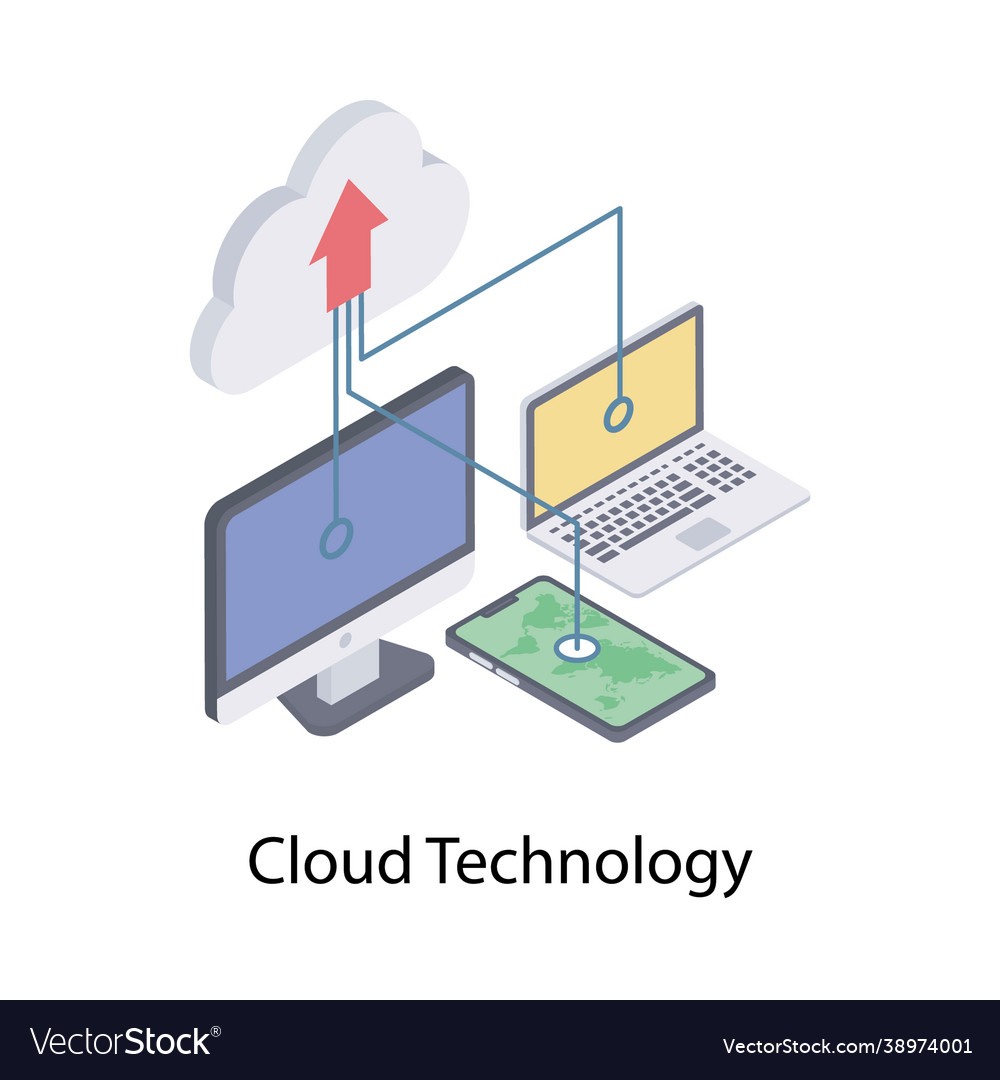 Cloud data upload Royalty Free Vector Image - VectorStock