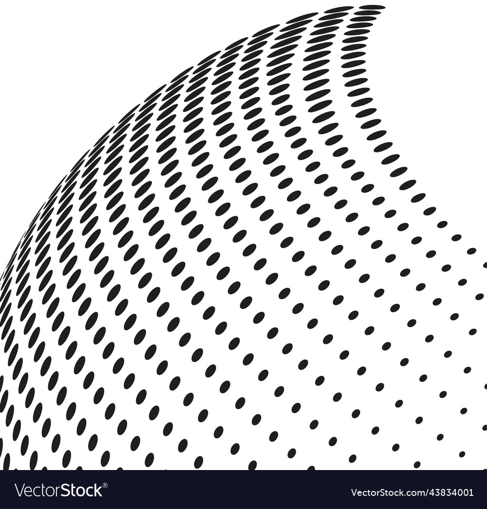 Dot pattern form abstract shape halftone wave Vector Image