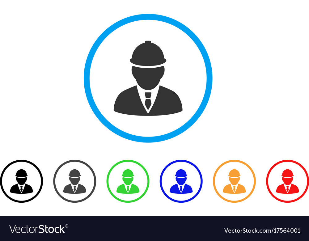 Engineer rounded icon Royalty Free Vector Image