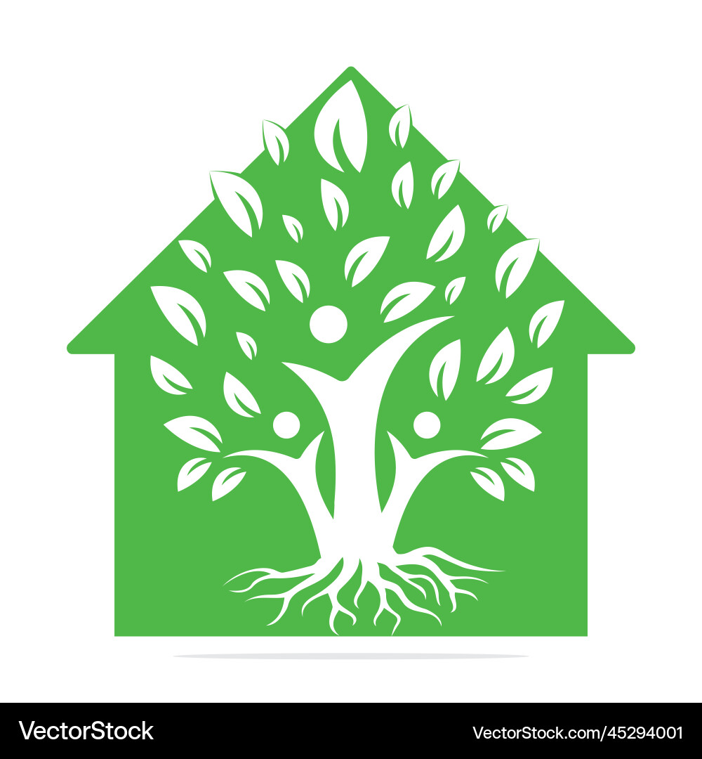 Family tree and roots logo design Royalty Free Vector Image