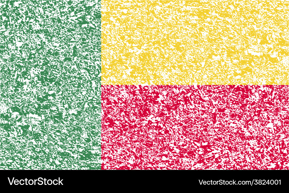 Flag of benin with old texture Royalty Free Vector Image