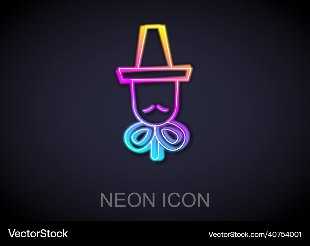 Glowing neon line traditional korean hat icon Vector Image