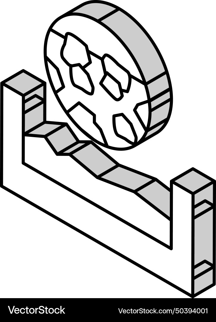 Gravel stone road layer isometric icon Royalty Free Vector