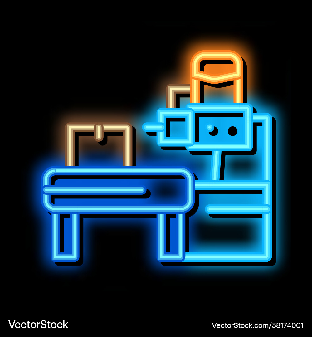Industrial manufacturing neon glow icon Royalty Free Vector