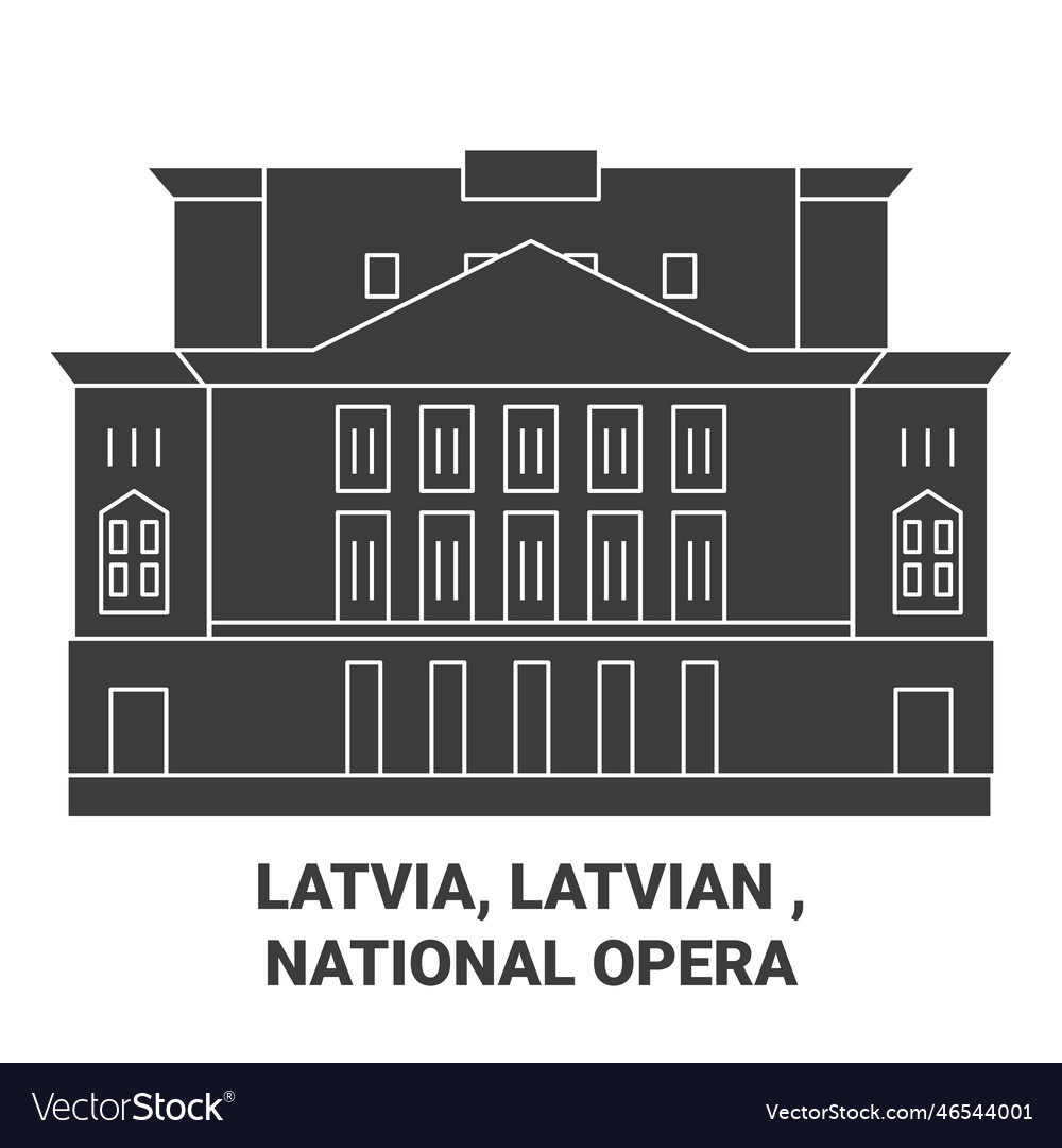 Latvia latvian national opera travel landmark Vector Image