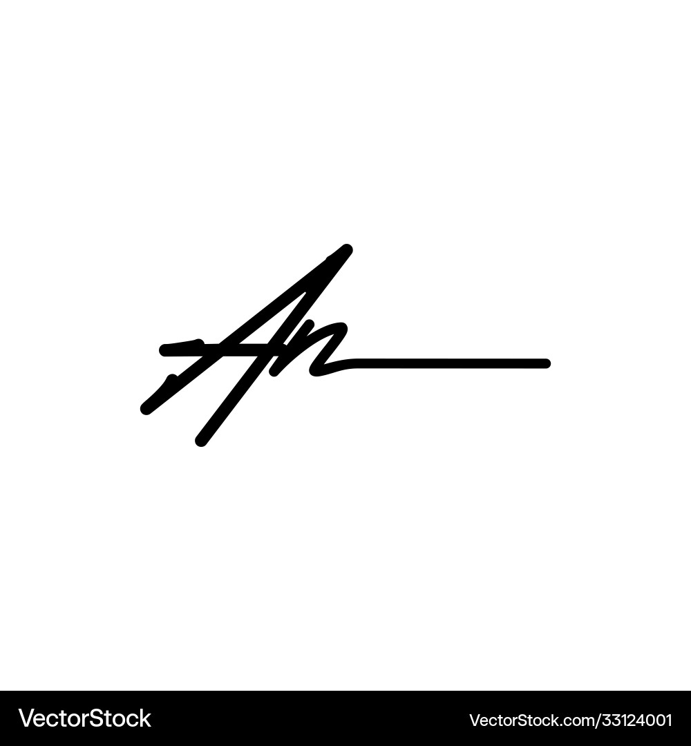 Letter an signature logo template Royalty Free Vector Image