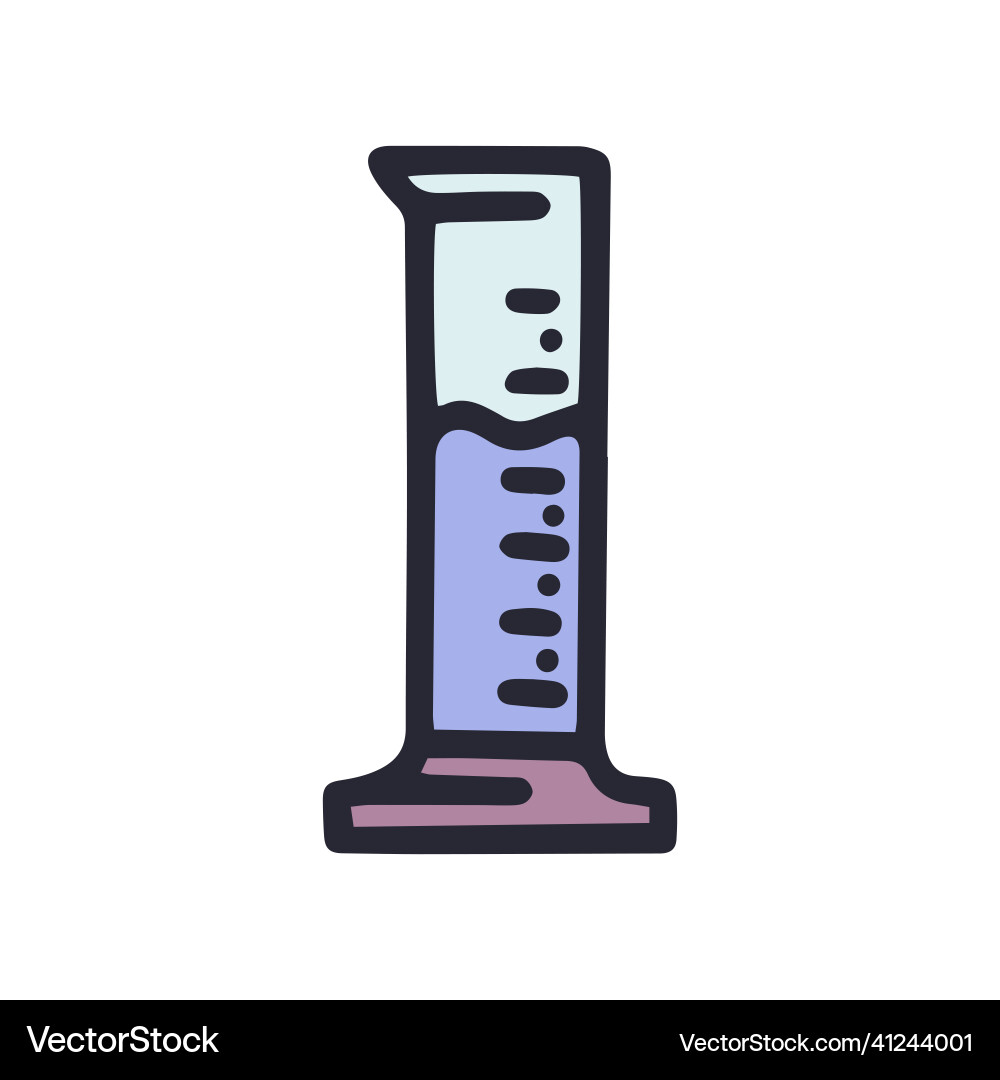 Measuring beaker color doodle simple icon Vector Image