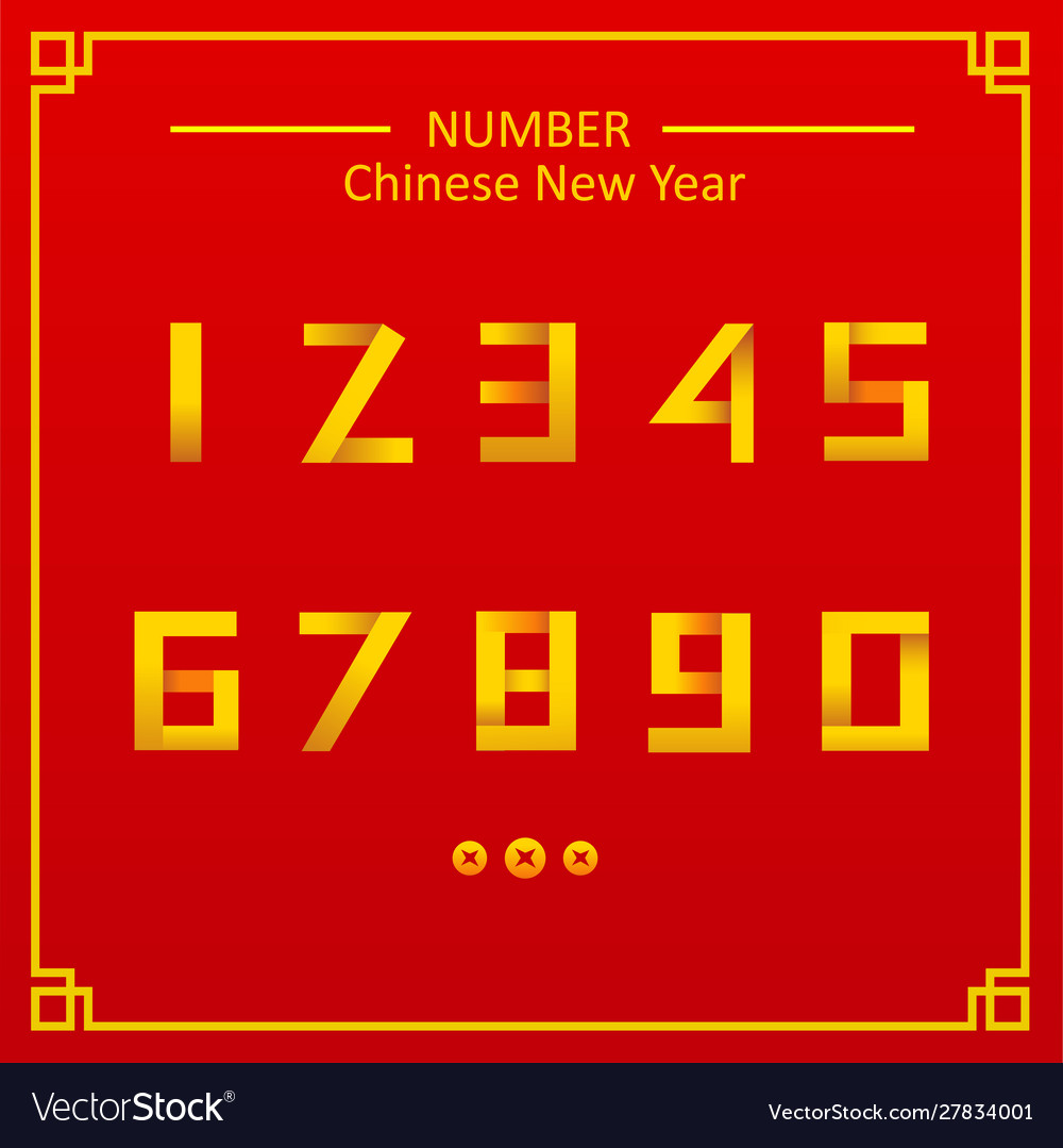 Numeric with chinese background flat design Vector Image