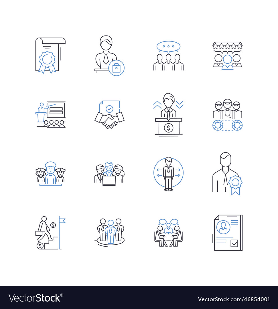 Procedures line icons collection guidelines Vector Image
